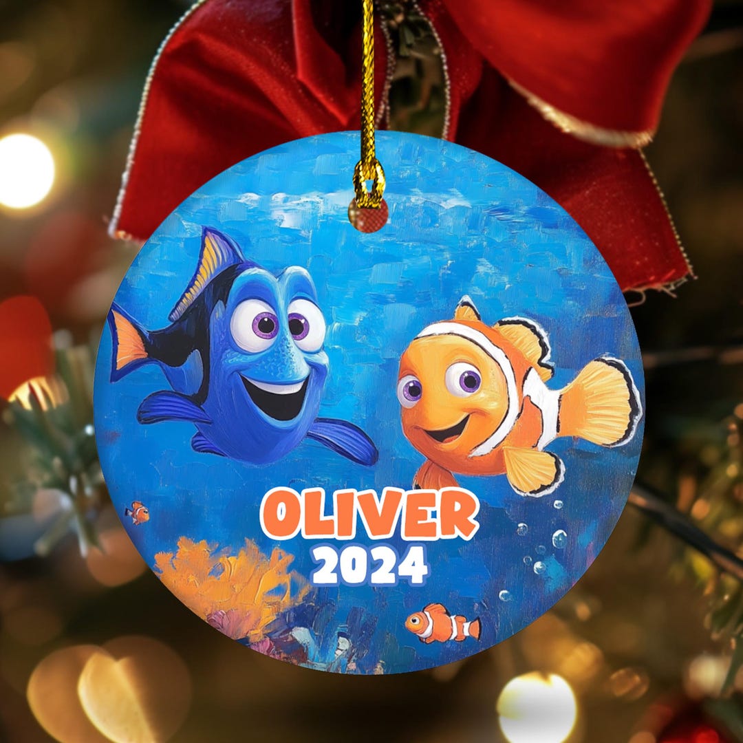 Personalized Finding Nemo Christmas Ornament, Finding Fish Customized ...