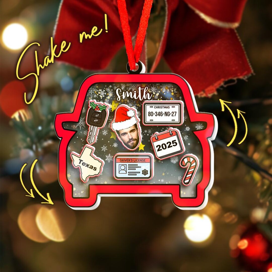 Personalized New Driver Shaker Ornament 2025, Custom Ornament, Drivers ...