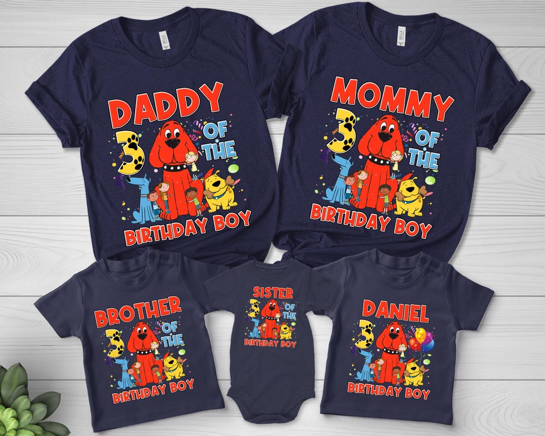 Clifford the Big Red Dog Family Birthday Shirtred Dog Birthday Shirtred ...