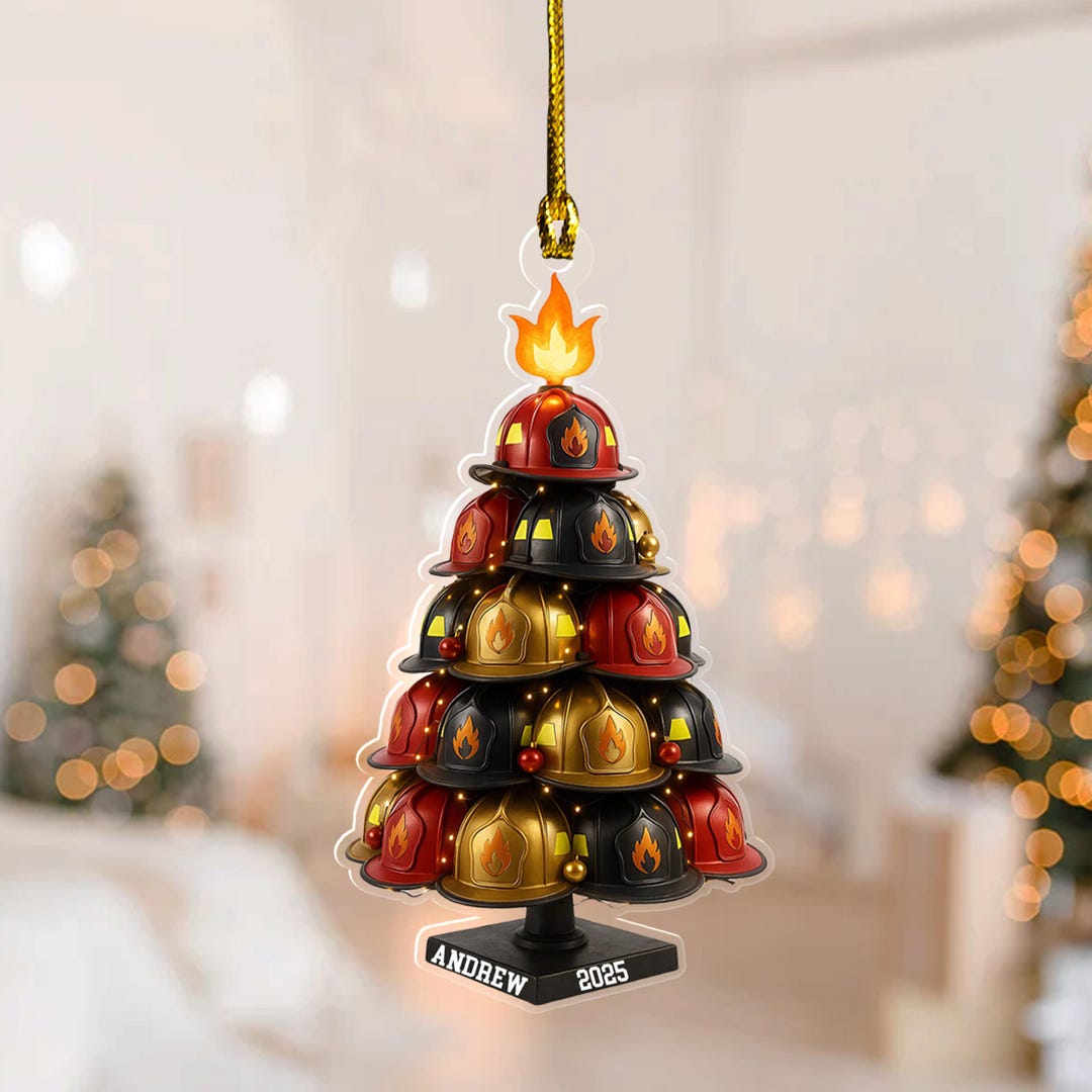 Personalized Firefighter Helmet Tree Christmas Ornament,gift for ...