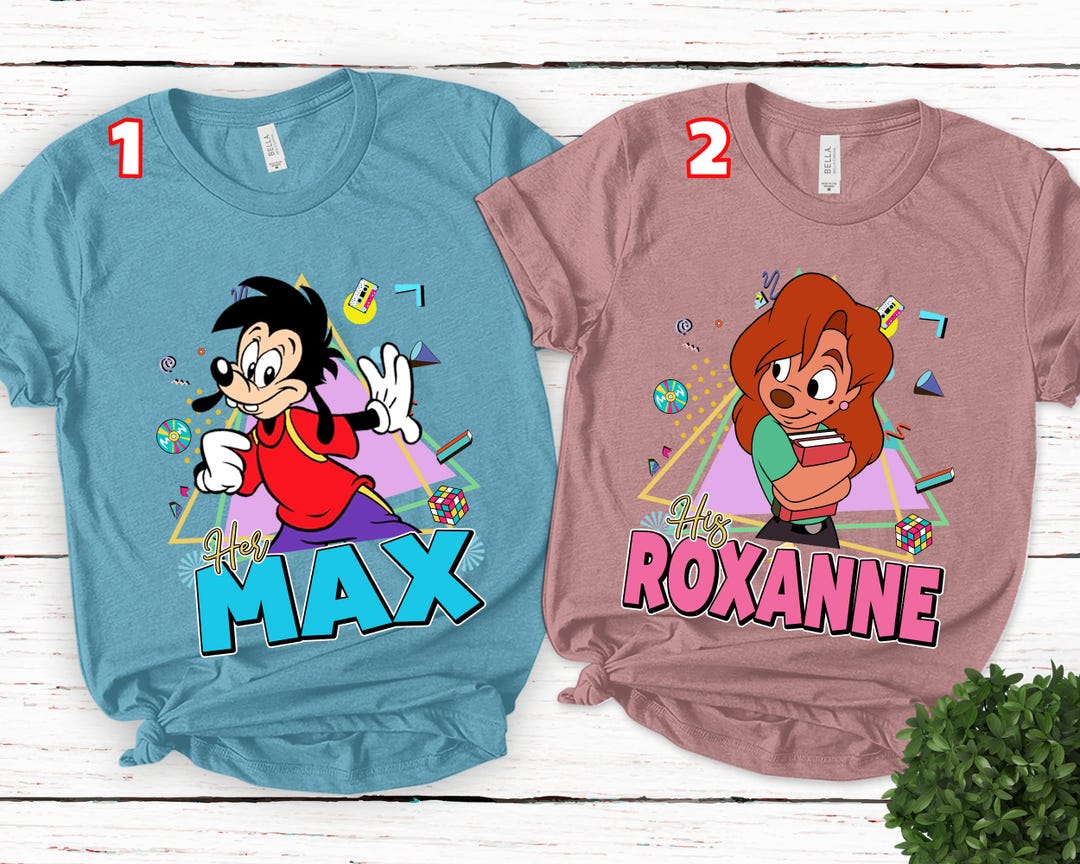 Disneyland A Goofy Movie Couples Her Max His Roxanne Disney Couples Tee ...
