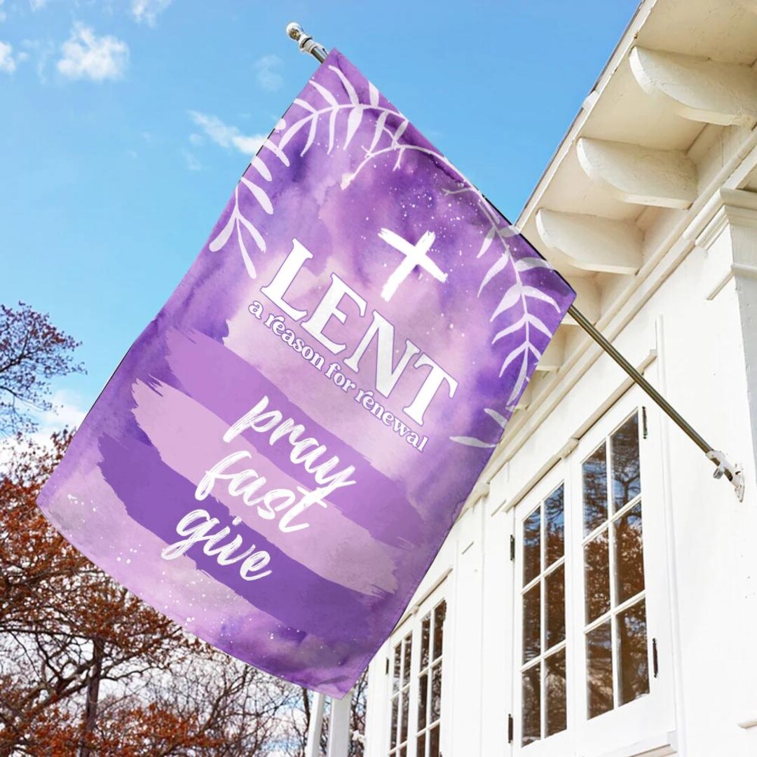 Purple Ash Wednesday Banner Garden Flag, to Dust You Shall Return, Lent ...
