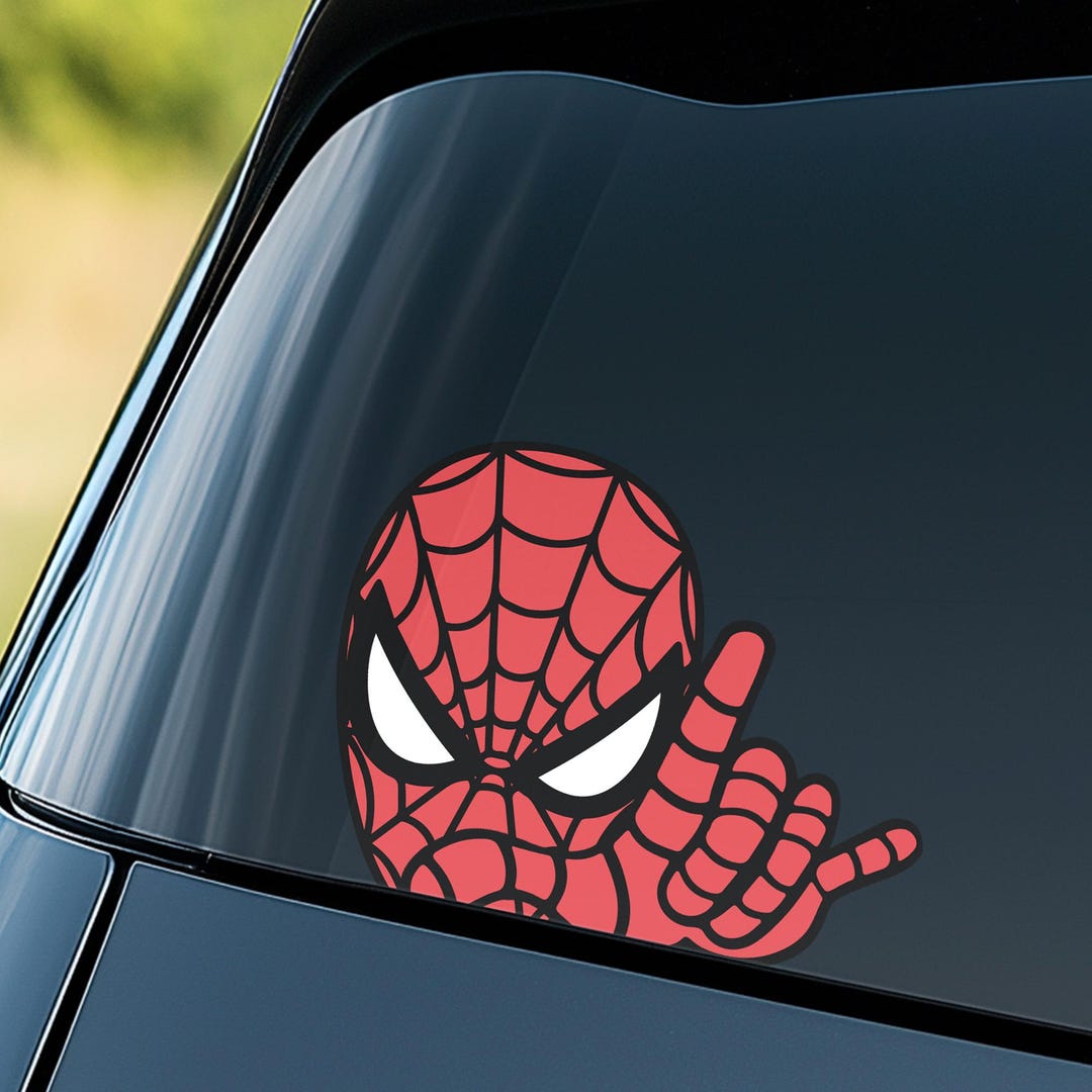 Spider Man Peeker Peeking Peekabo Car Decals Movie Bumper Sticker ...