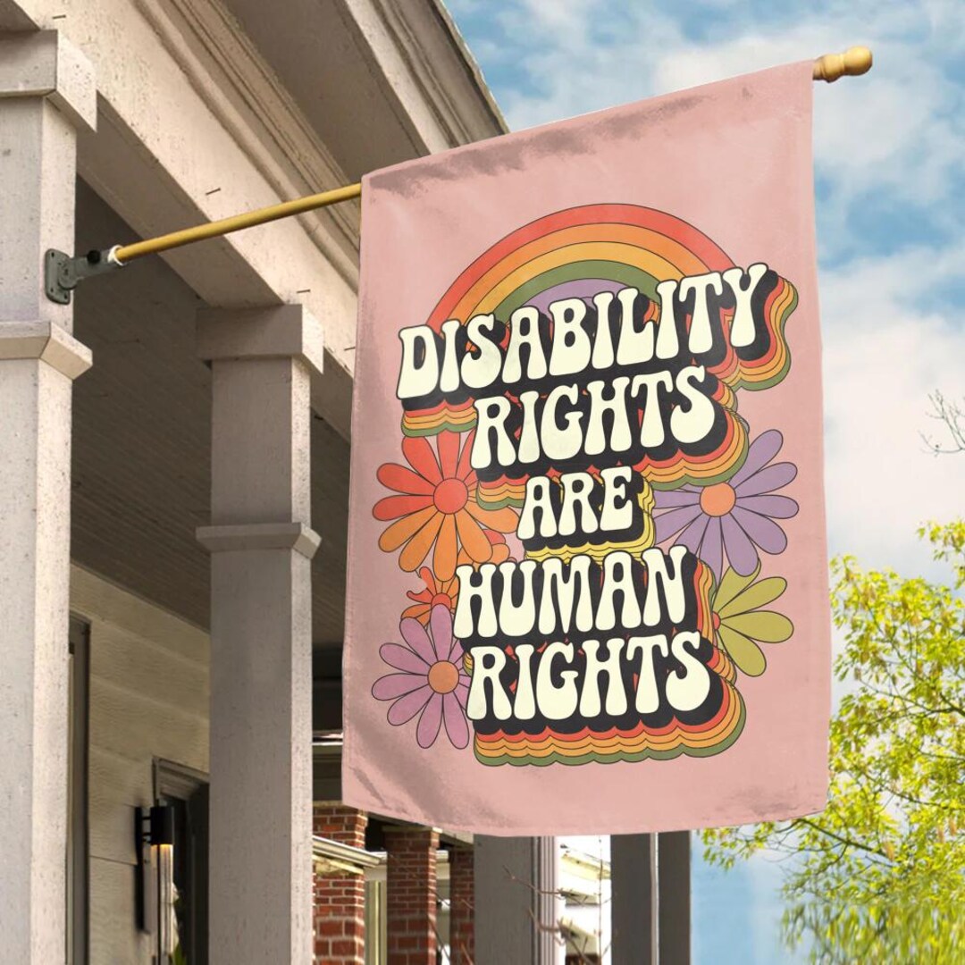 Disability Rights Are Human Rights Flag, Disabled Flag, Word Disability ...