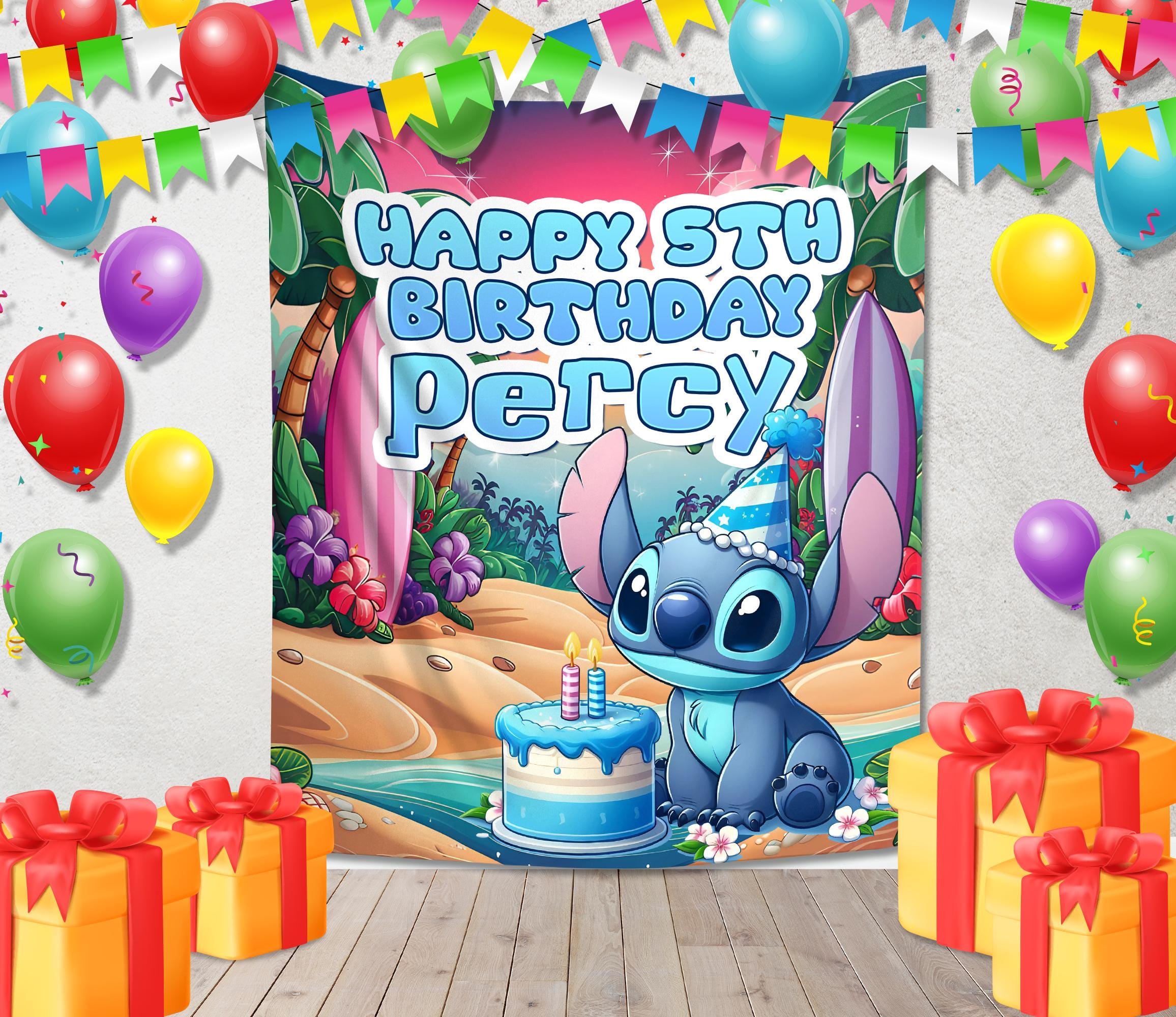 Stitch Banner, Birthday Banner, Stitch Party Birthday, Stitch Birthday ...
