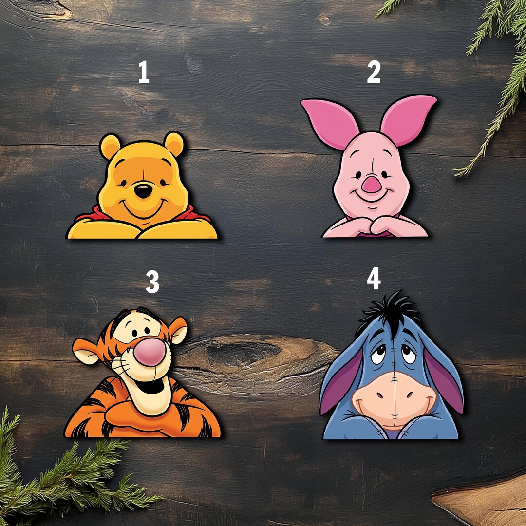Winnie the Pooh Peekaboo Peeker Peeking Car Window Decals, Bumper ...