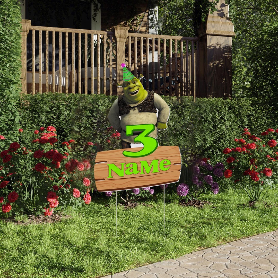 Shrek Birthday Party Yard Sign Cut Out, Shrek Party Banner, Shrek ...