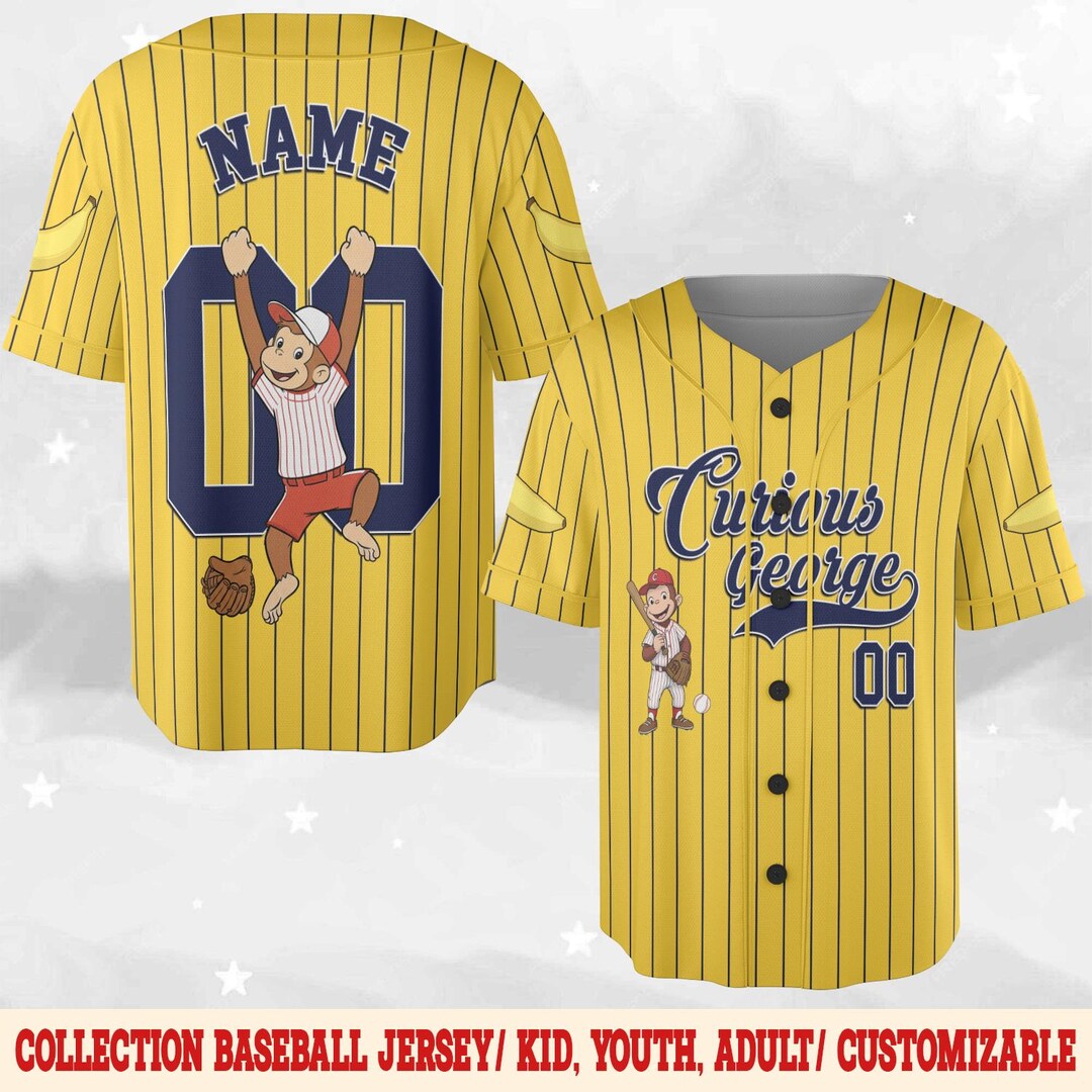 Curious George Birthday Baseball Jersey,curious George Baseball Shirt ...
