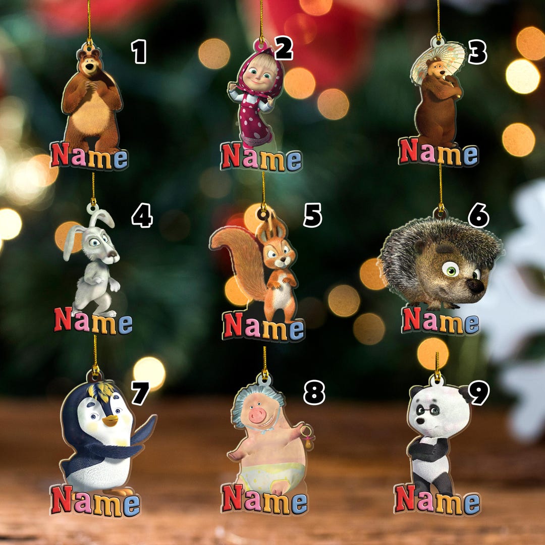 Personalized Masha and the Bear Ornament, Personalized Masha Bear Gifts ...
