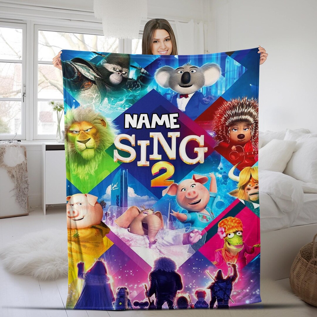 Personalize Sing Pig Blanket, Sing 2 Movie Cartoon, Birthday Gift Baby ...