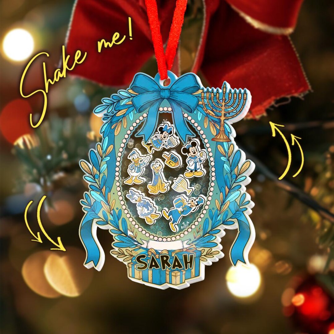 Personalized Mickey and Friends Disney Hanukkah Christmas Ornament ...