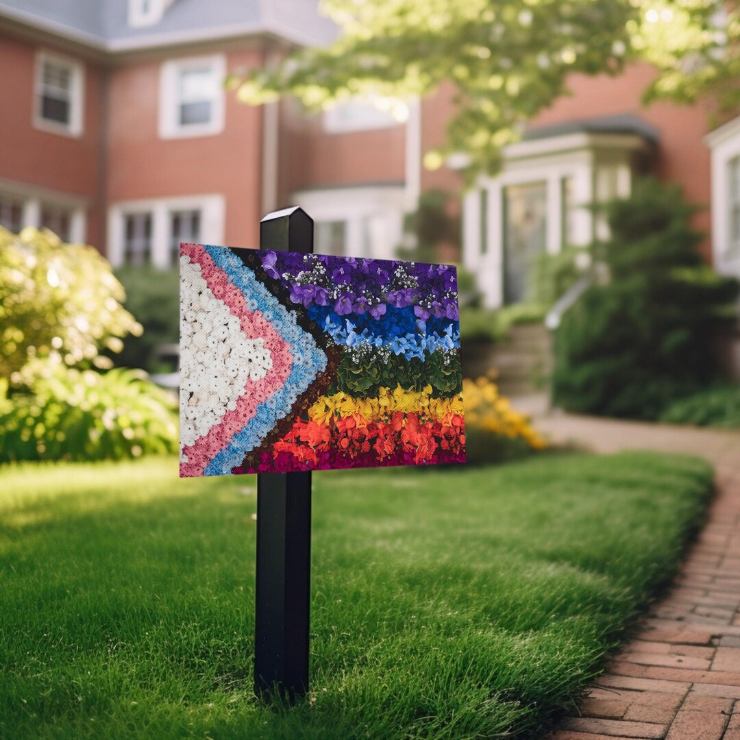 Floral Pride Yard Sign Garden & House Banner, LGBTQ+ Flag for Home ...