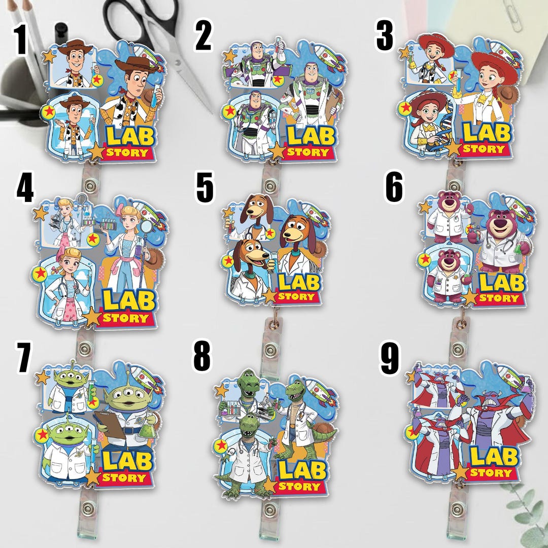 Toy Story Lab Week 2026 Badge Reel, Lab Story Badge Holder, Cute ...