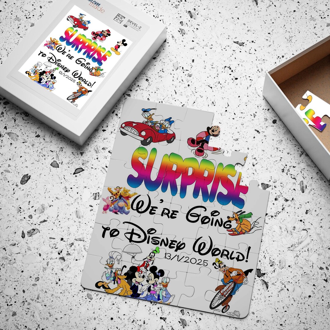 Customizable Surprise Disneyland Vacation Ticket Puzzle,we're Going to ...