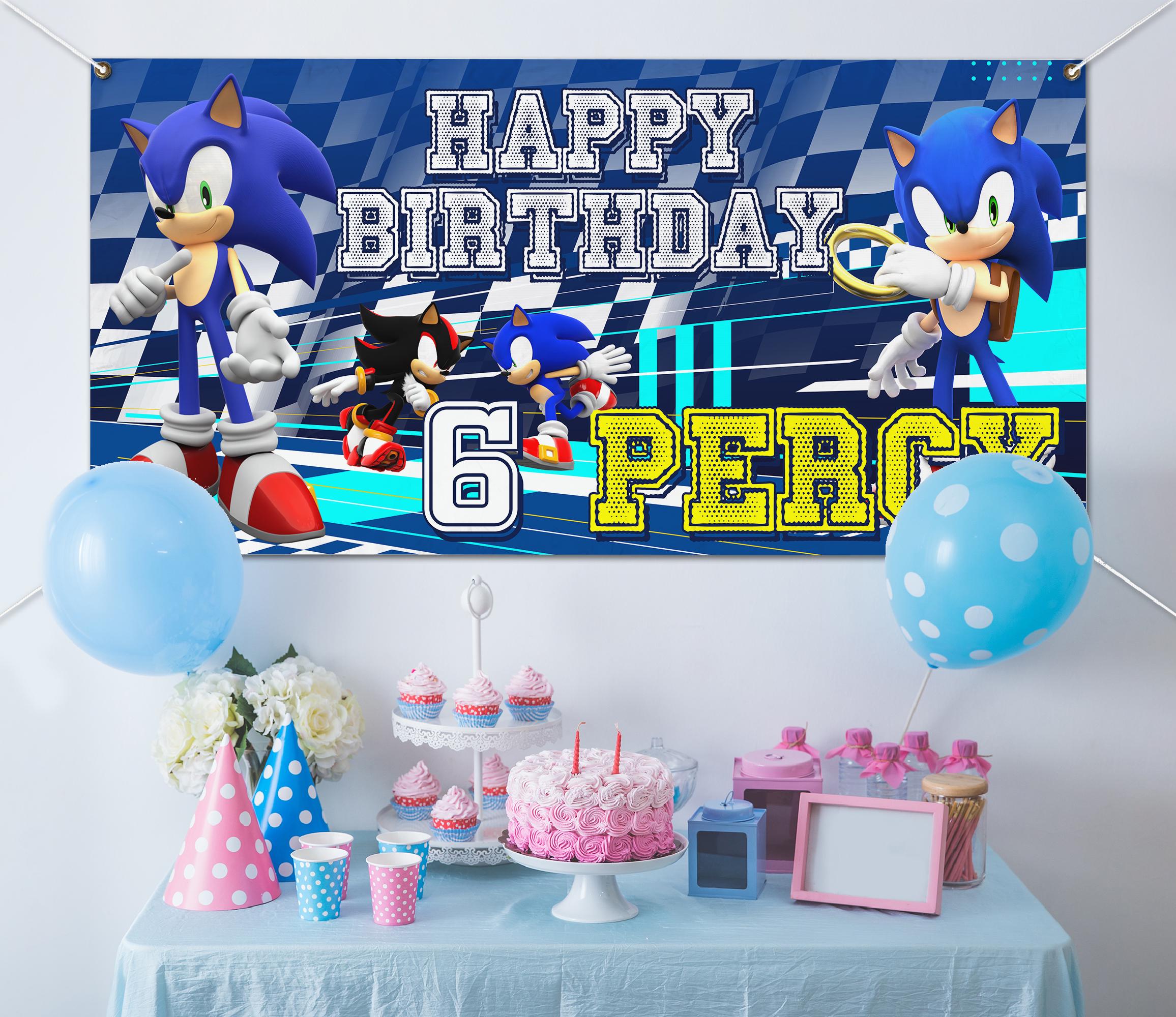 Sonic Birthday Party Backdrop Sonic Birthday Banner Custom Sonic ...