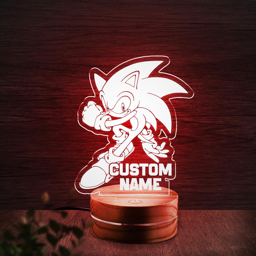 Personalized Sonic Hedgehog LED Night Light, LED Lamp, Personalized ...
