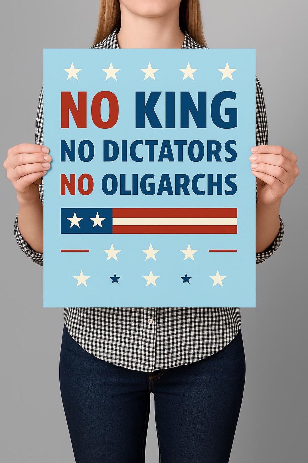 No Kings No Dictators Yard Sign, Anti-authoritarian Protest Sign ...