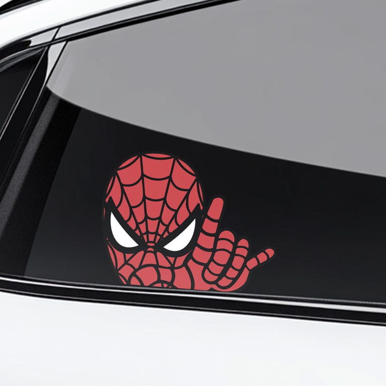 Spider Man Peeker Peeking Peekabo Car Decals Movie Bumper Sticker ...