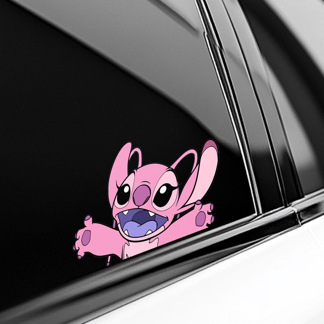 Stitch and Angel Peekaboo Peeker Peeking Car Window Decals - Bumper ...