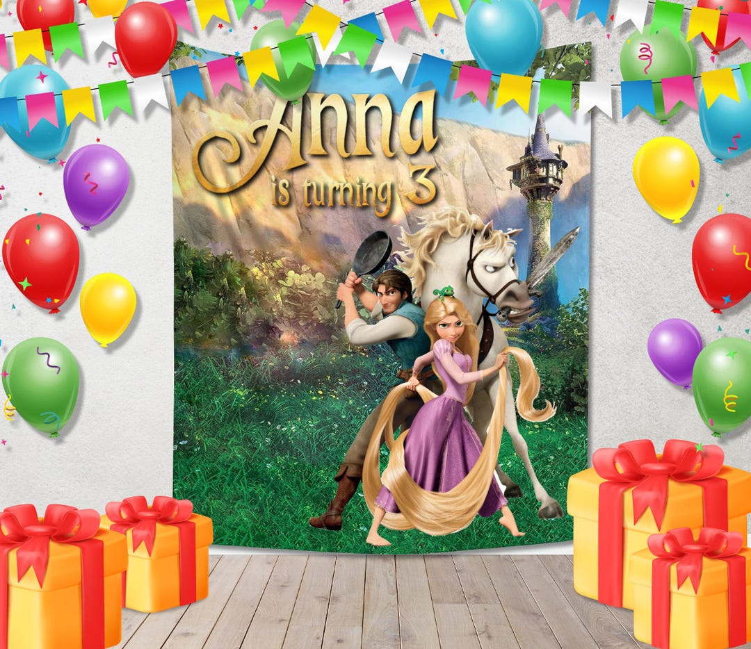 Personalized Disney Tangled Rapunzel Banner, Tangled Rapunzel Backdrop ...