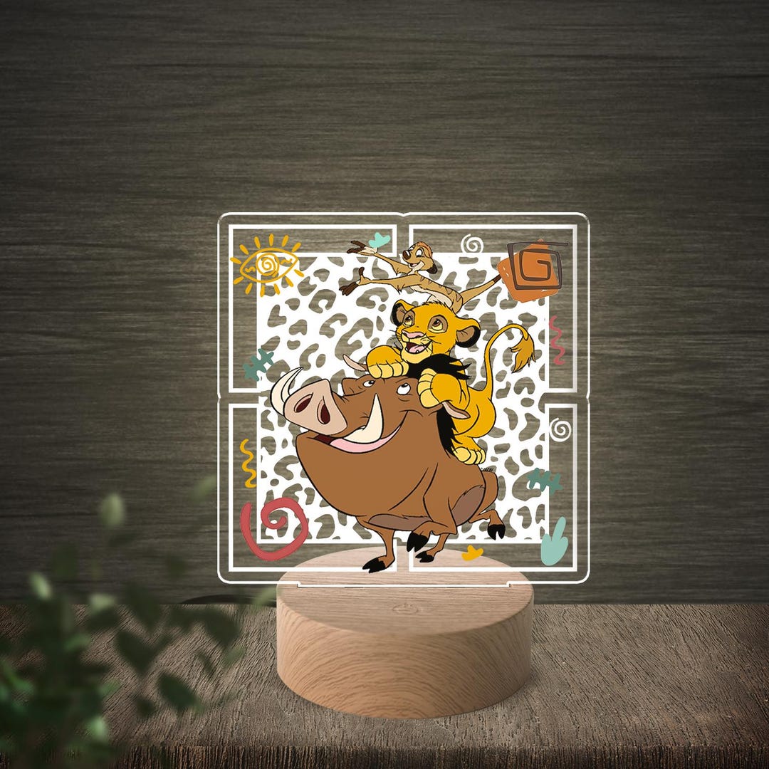 Personalized Night Light Custom Name Gift, Disney Lion King Night Light ...
