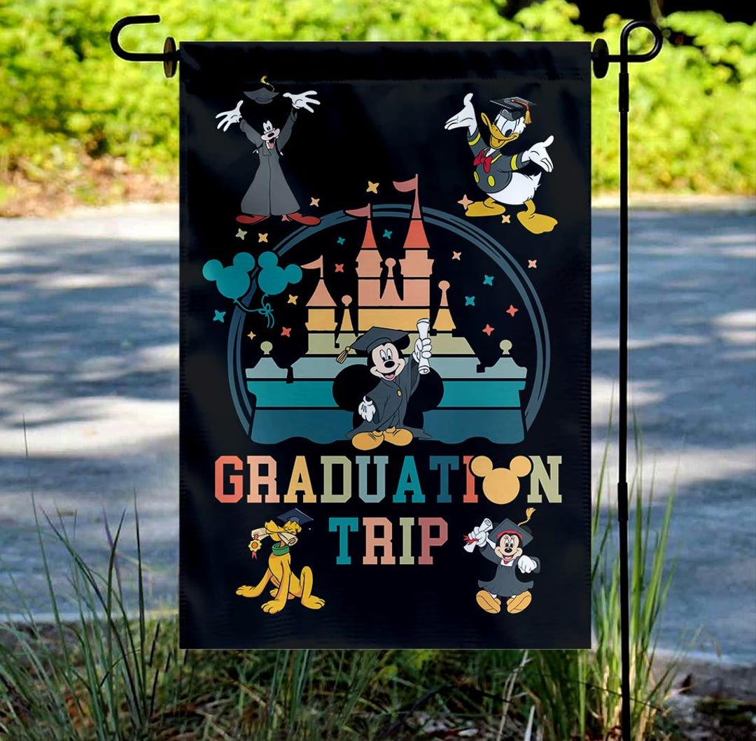 Personalized Mickey and Friends Disney Graduation 2025 Flag, Disney ...