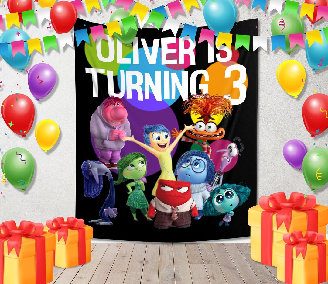 Disney Inside Out 2 Backdrop, Inside Out Birthday Banner, Inside Out ...