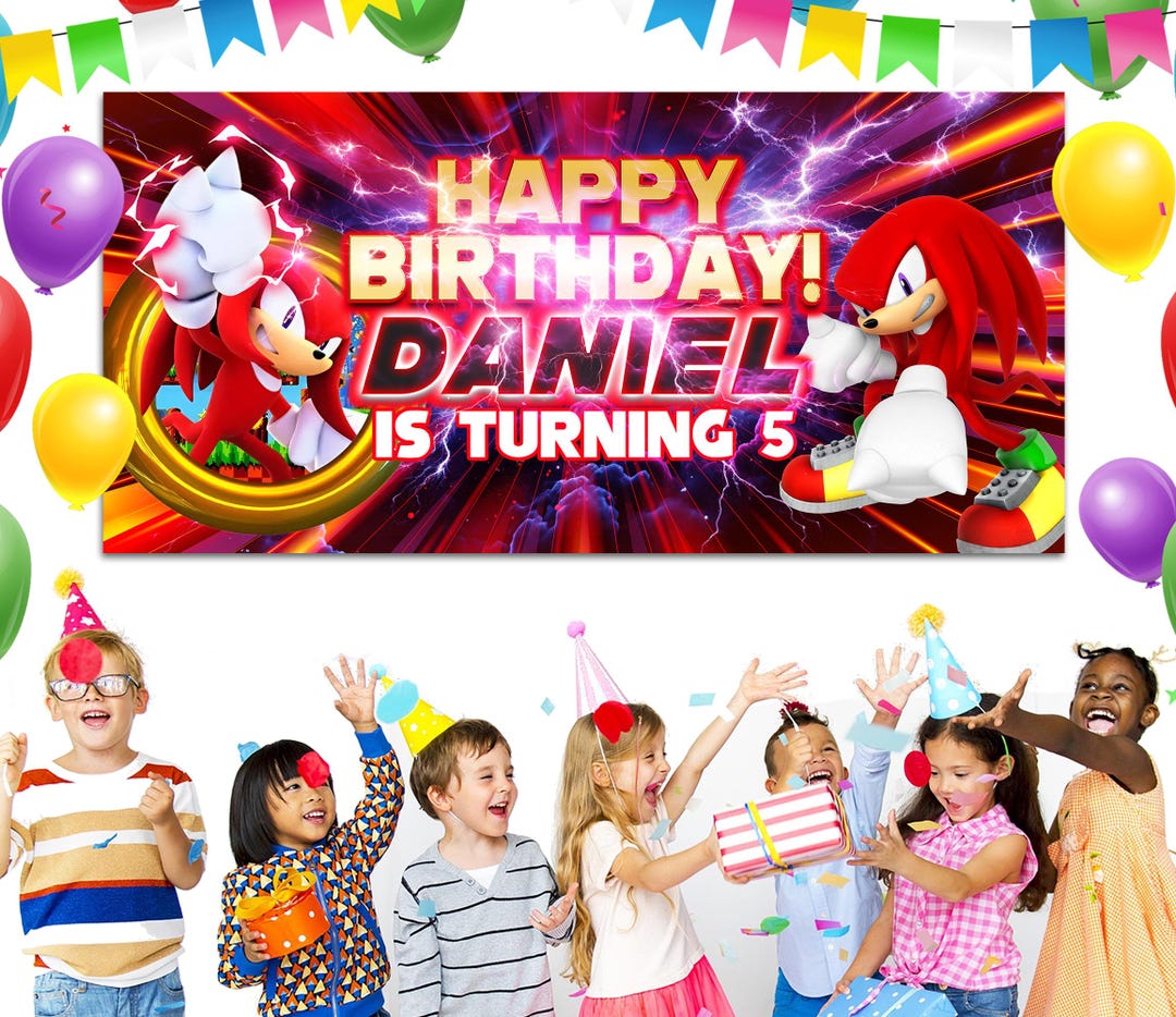 Custom Knuckles the Echidna Birthday Party Banner, Knuckles Birthday ...