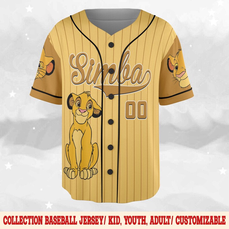Personalize Disney the Lion King Simba Jersey, Disneyland Baseball Team ...
