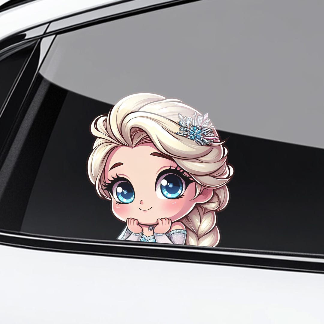 Elsa Peekaboo Peeker Peeking Car Window Decals - Bumper Vinyl Stickers ...