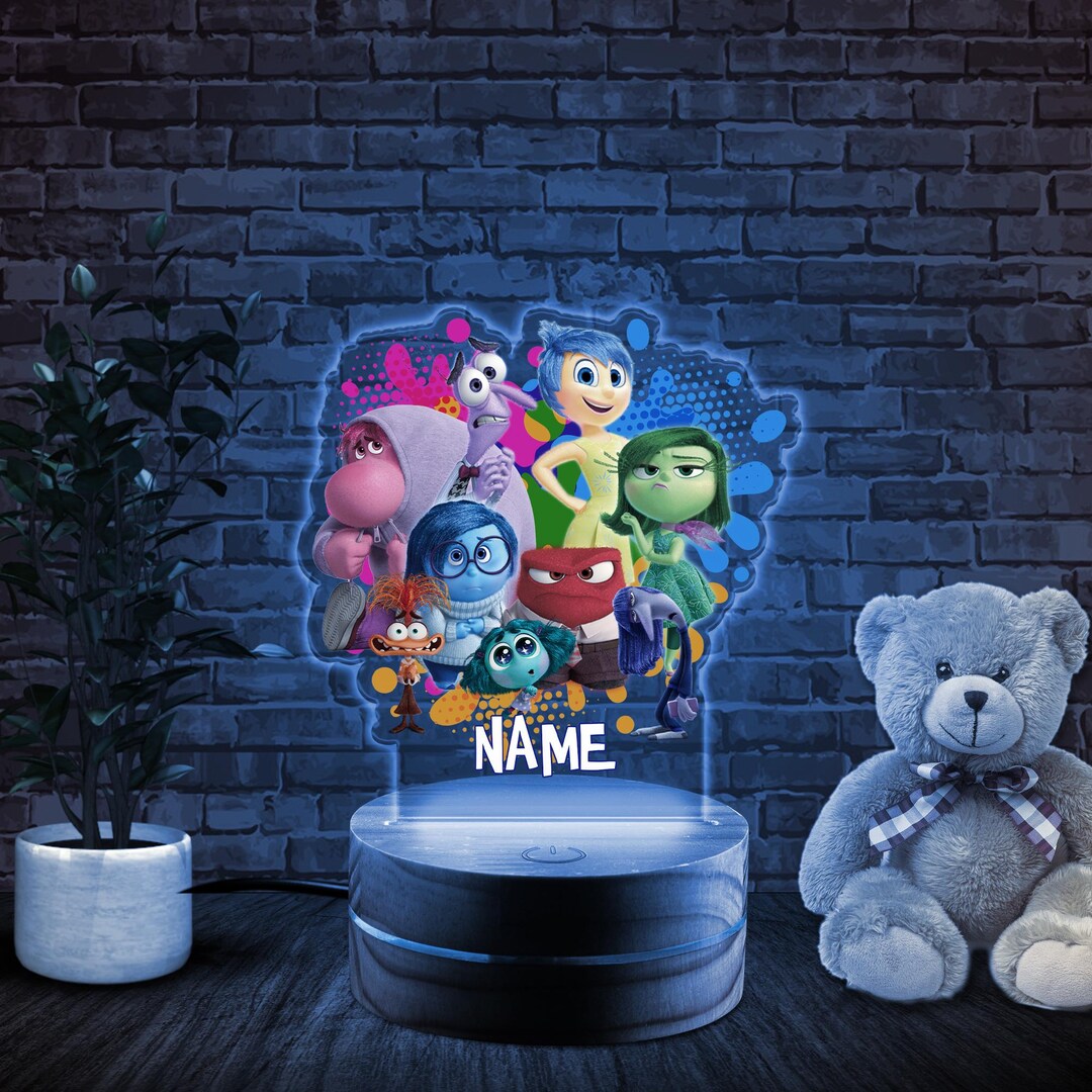 Custom Name Disney Inside Out Night Light, Family Inside Out 2 Movie ...