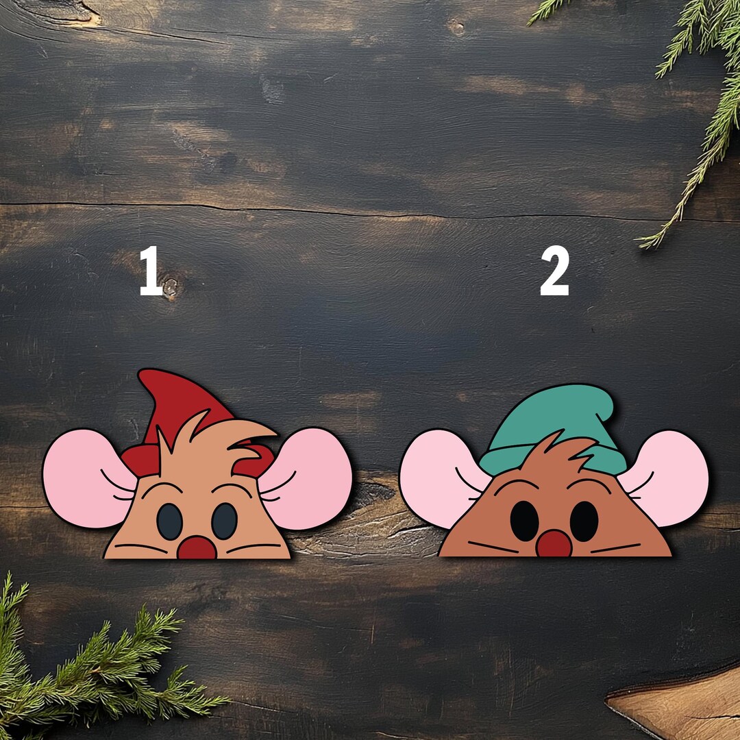Gus Gus Peeking Car Window Decal, Cinderella Bumper Waterproof Vinyl ...