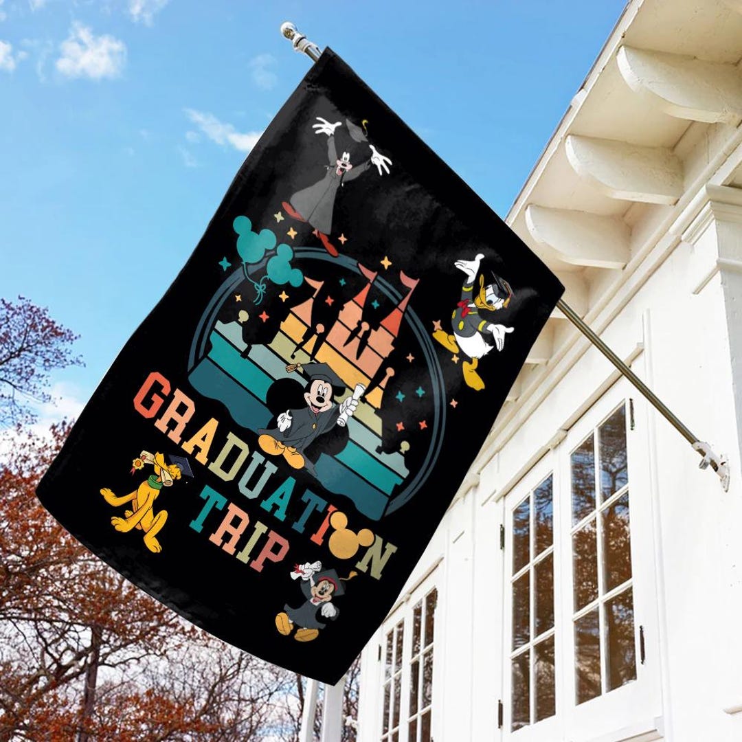 Personalized Mickey and Friends Disney Graduation 2025 Flag, Disney ...