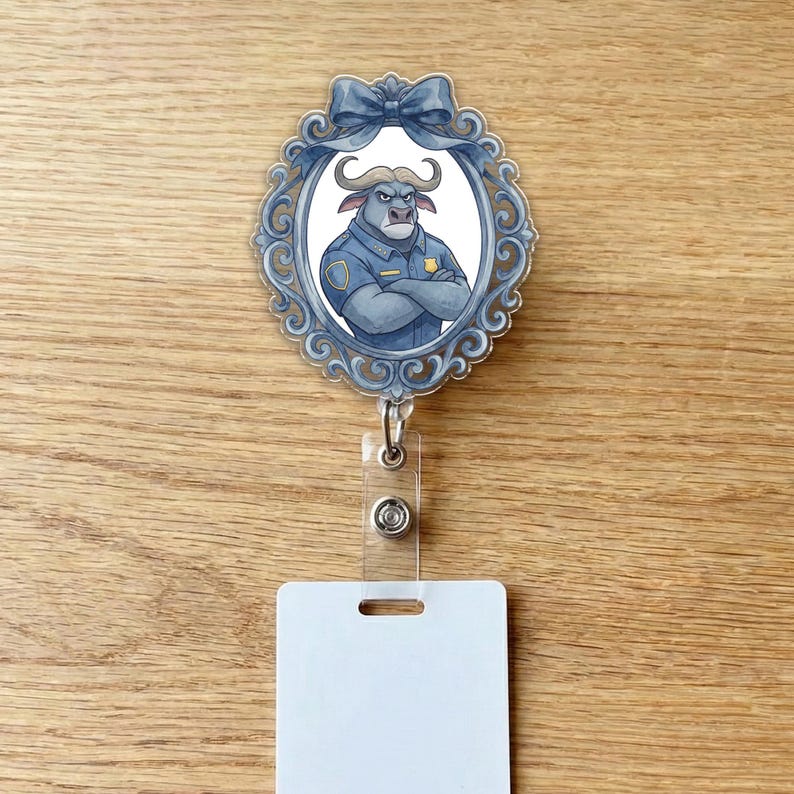 Zootopia Chief Bogo Badge Reel, Buffalo Police Officer Retractable ID ...