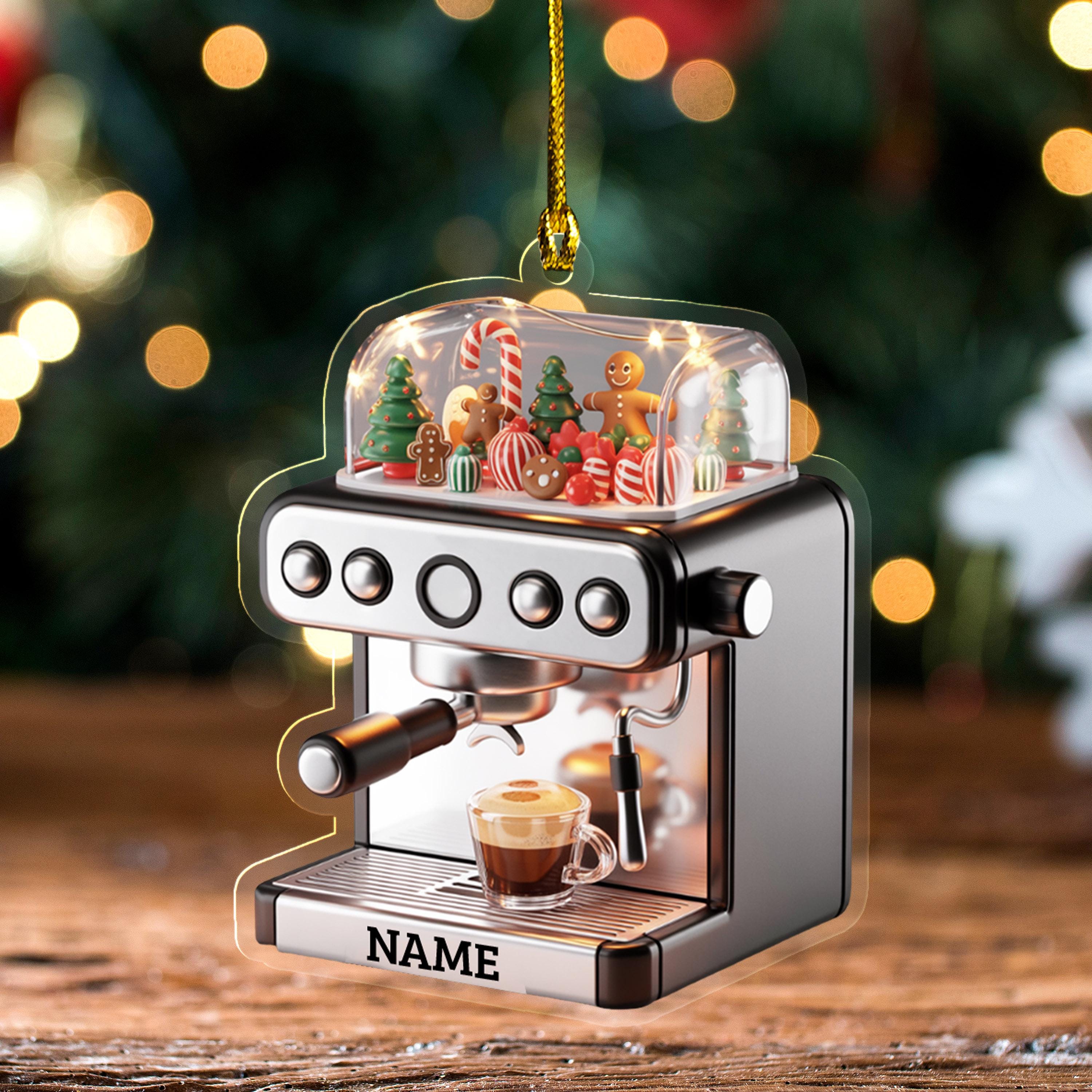 Personalized Coffee Machine Ornament Christmas, Espresso Maker Ornament ...