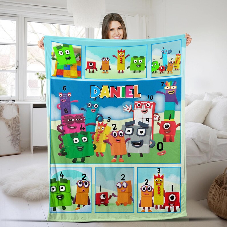 Personalized Numberblocks Quilt Blanket, Numberblocks Fleece Blanket ...