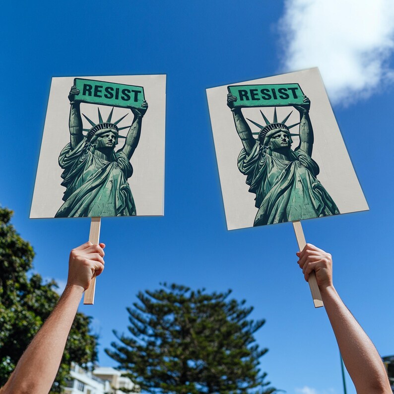 Statue of Liberty Holding Resist Plastic Yard Sign, Anti-trump, Pro ...