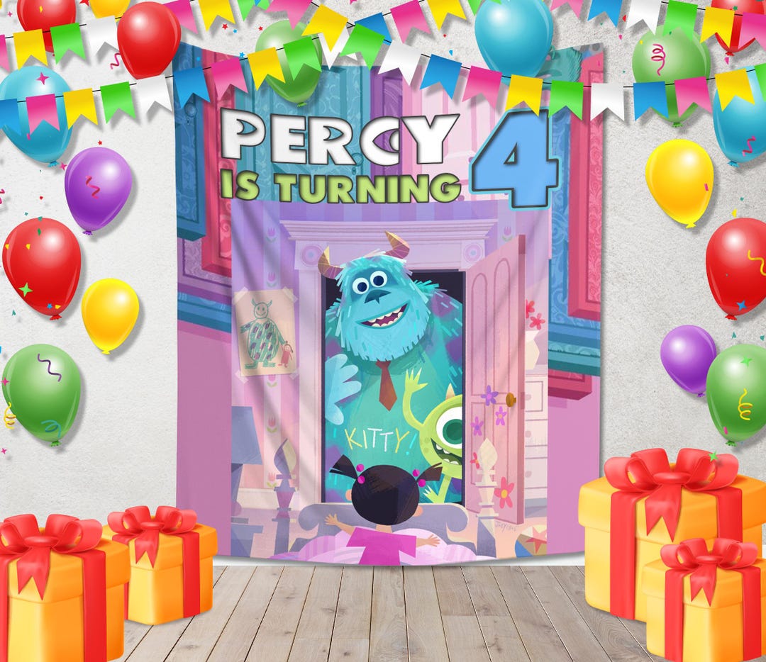 Monsters Inc Birthday Banner for Kids, Personalized Boo Mike Sulley ...