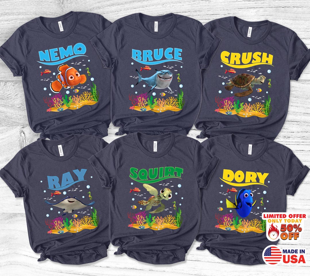 Finding Nemo Characters Shirts, Nemo Shirts, Dory Shirt, Disneyland ...