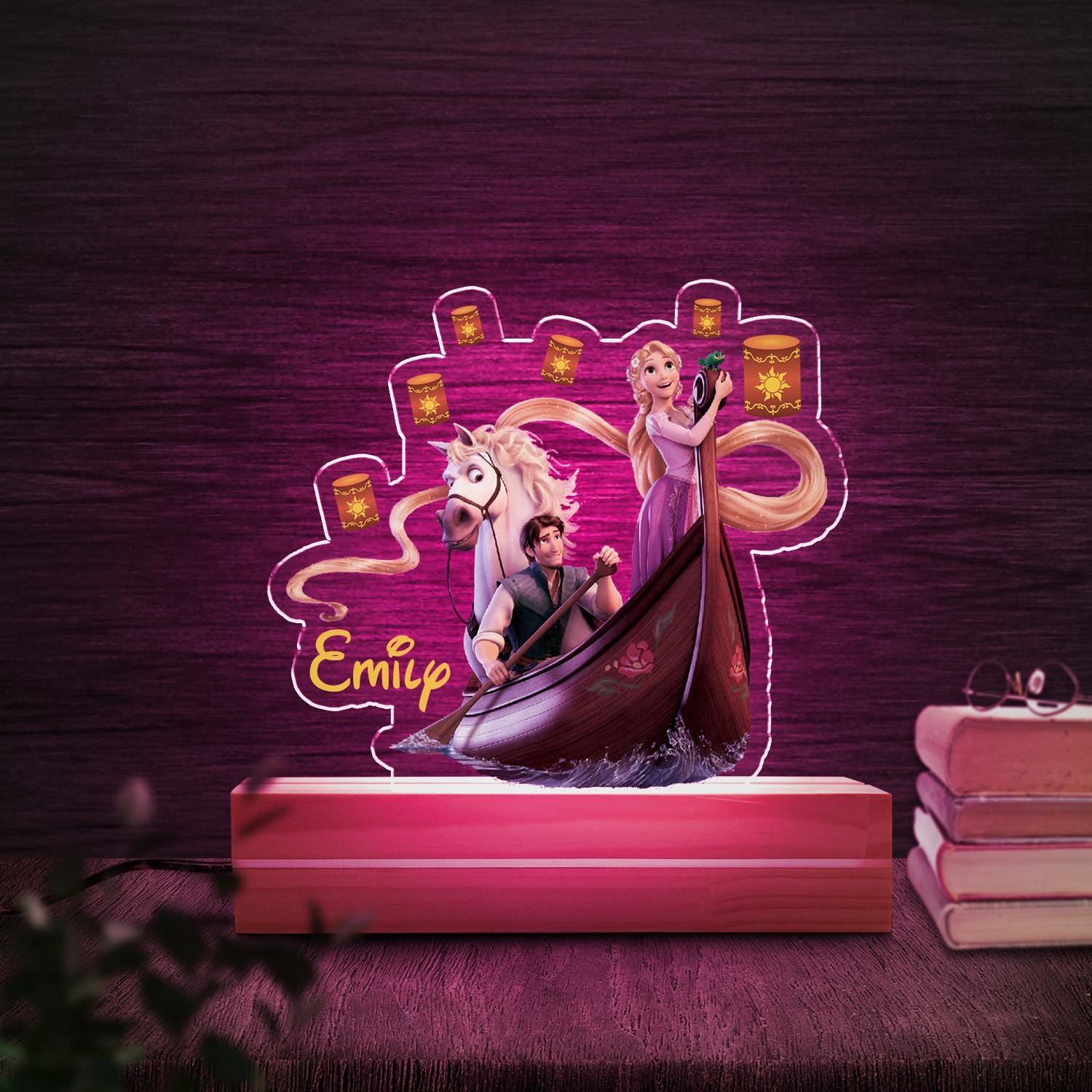Personalized Rapunzel and Flynn Nightlight,disney Tangled 3D LED Lamp ...