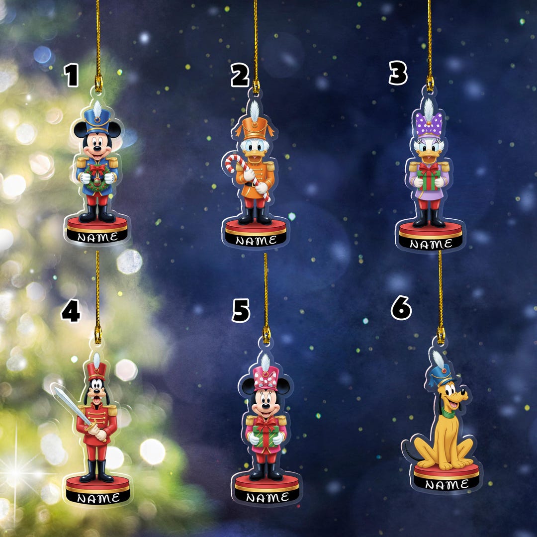 Mickey and Friends Nutcrackers Disney Christmas Ornament, Custom Name ...