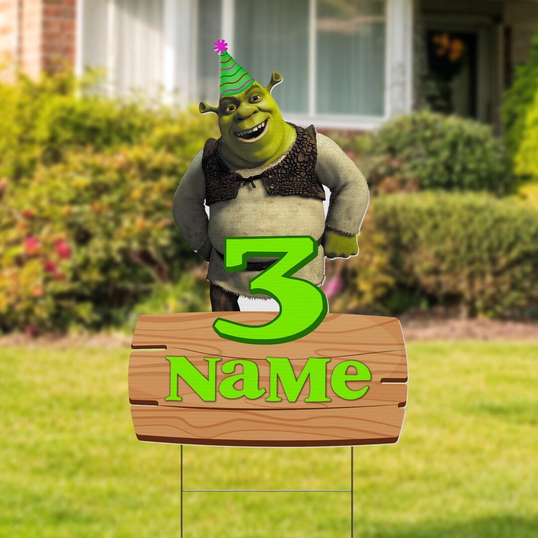Shrek Birthday Party Yard Sign Cut Out, Shrek Party Banner, Shrek ...