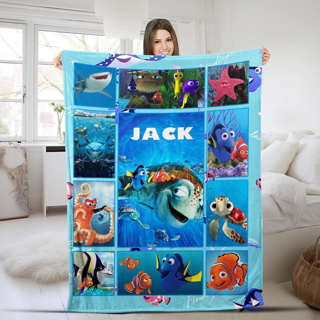 Personalized Disney Pixar Finding Nemo Blanket, Custom Name Finding ...