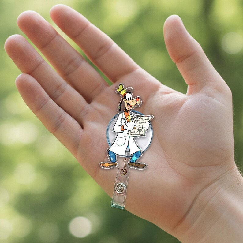 Custom Disney Nurse Goofy Badge Reel, Personalized Badge, Retractable ...