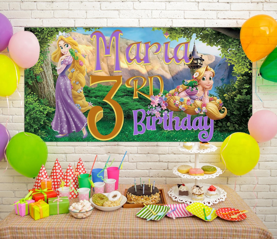 Personalized Disney Tangled Rapunzel Backdrop, Tangled Rapunzel Banner ...