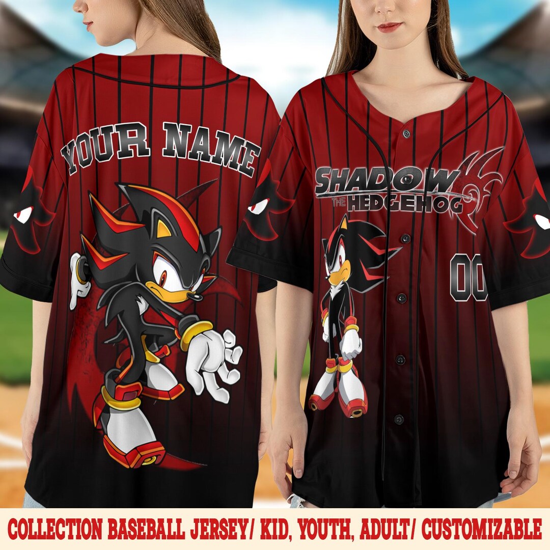 Personalize Sonic Shadow the Hedgehog Jersey, Custom Sonic Jersey ...