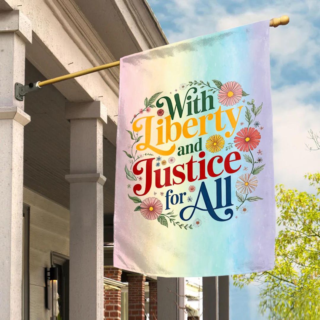 Liberty and Justice for All Flag, Resist Pride Garden Flag, Social ...