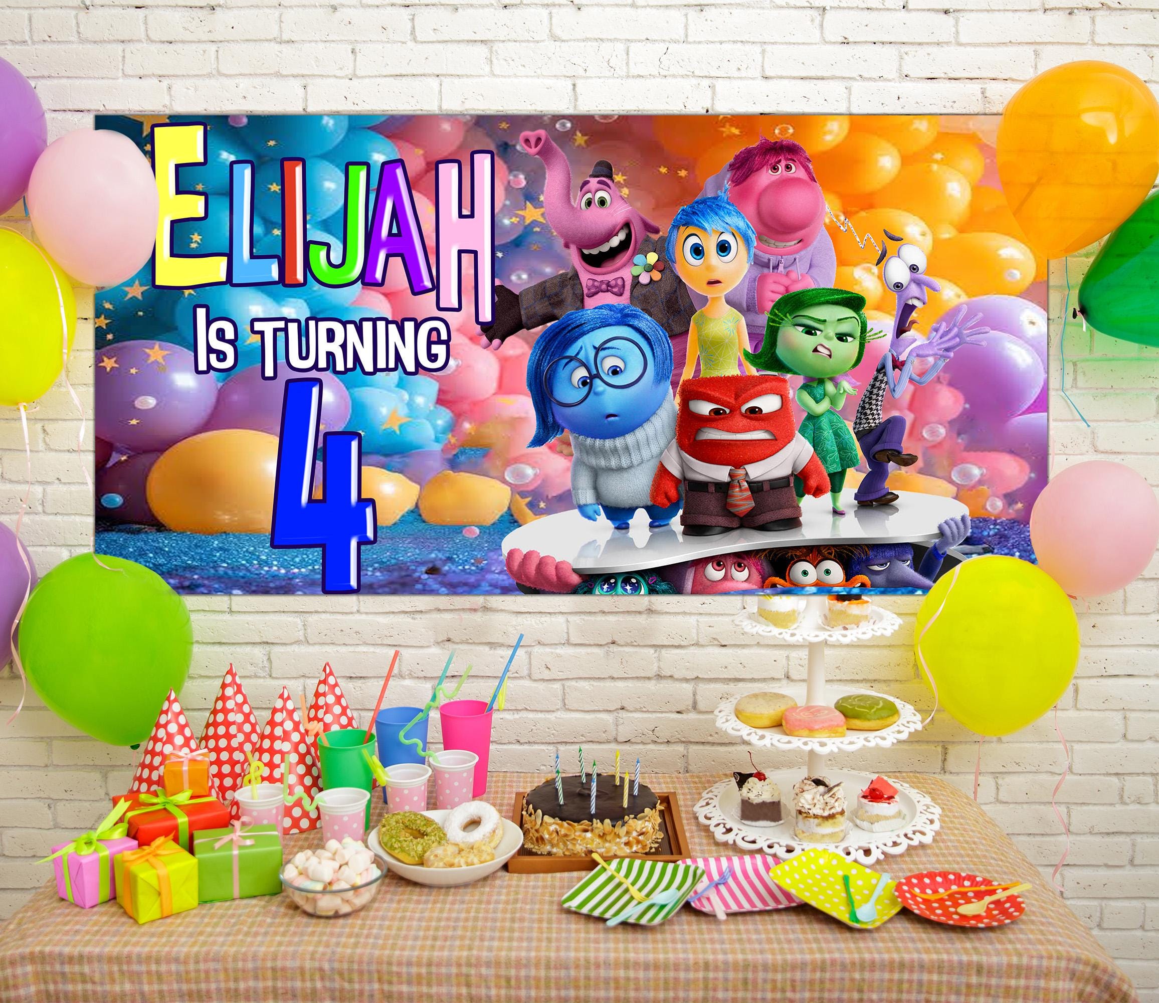 Disney Pixar Inside Out Birthday Party Banner Decor, Background Banner ...