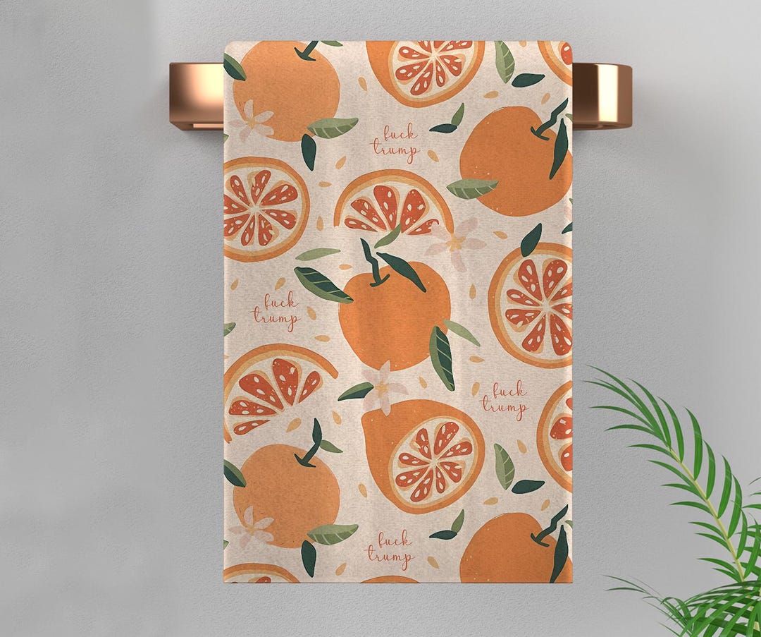 Subtle F*ck Trump Kitchen Towel, Orange FDT Tea Towel, Political Home ...