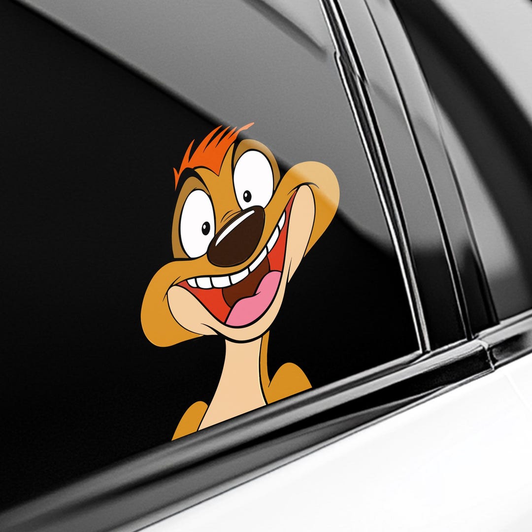 Timon and Pumba Peeking Peek Peekabo Bumper Window Vinyl Decal Anime ...